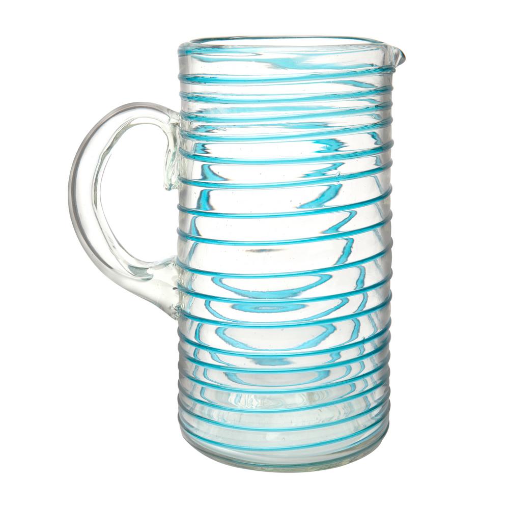 4.8 Qt. Clear Glass Pitcher Tilted with Ribbed Design CV810 - The Home ...