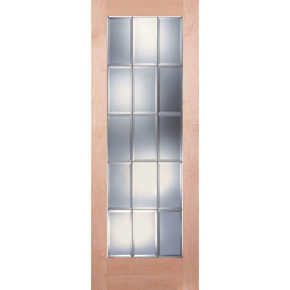Feather River Doors 30 in. x 80 in. 15 Lite Unfinished Maple Clear ...