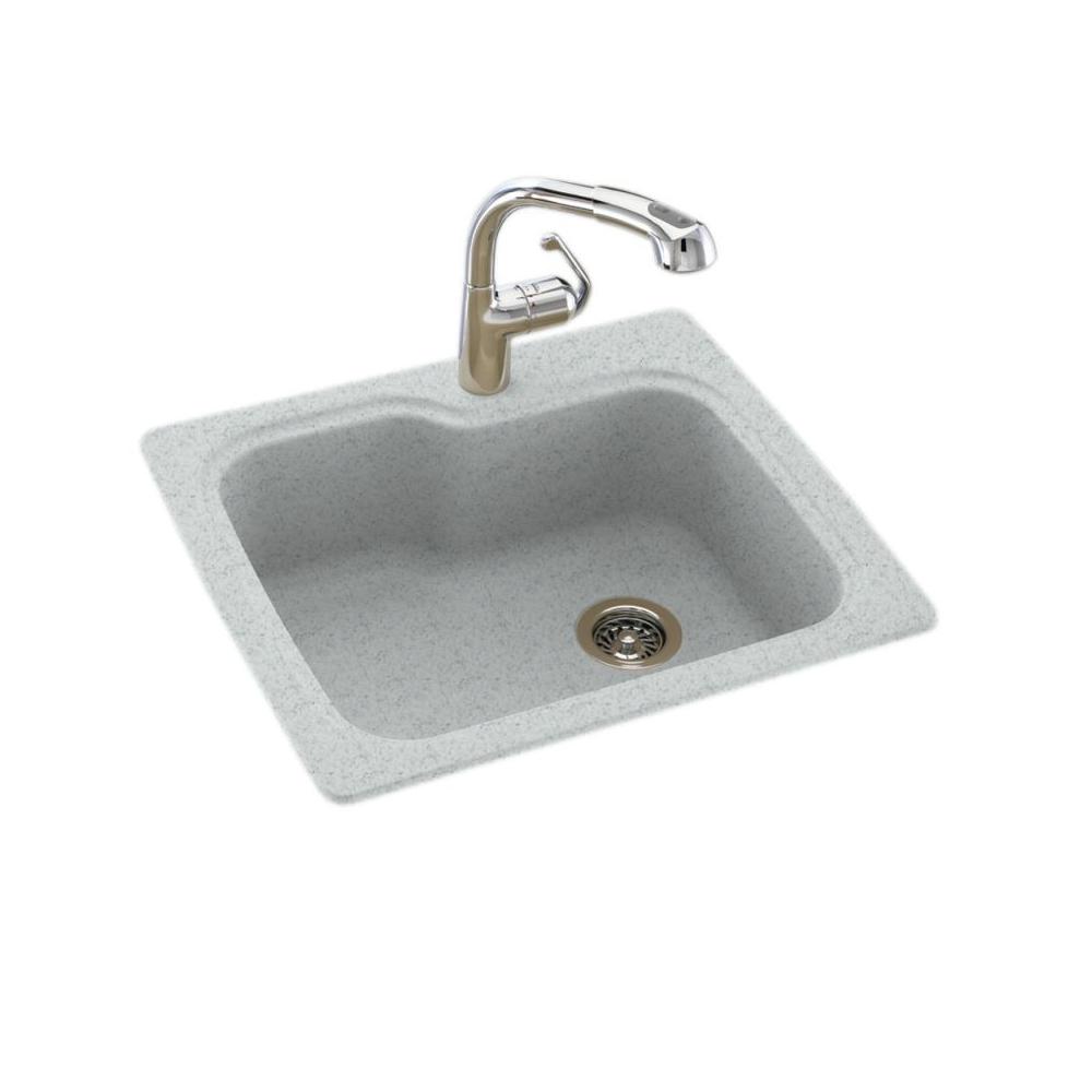 Swan Dual-Mount Solid Surface 25 in. x 22 in. 1-Hole Single Bowl ...
