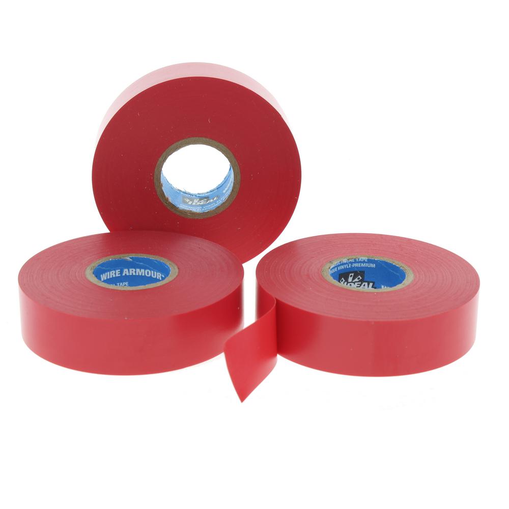 Ideal Wire Armour 3/4 in. x 66 ft. Premium Vinyl Tape, Red (10-Pack)-46 ...