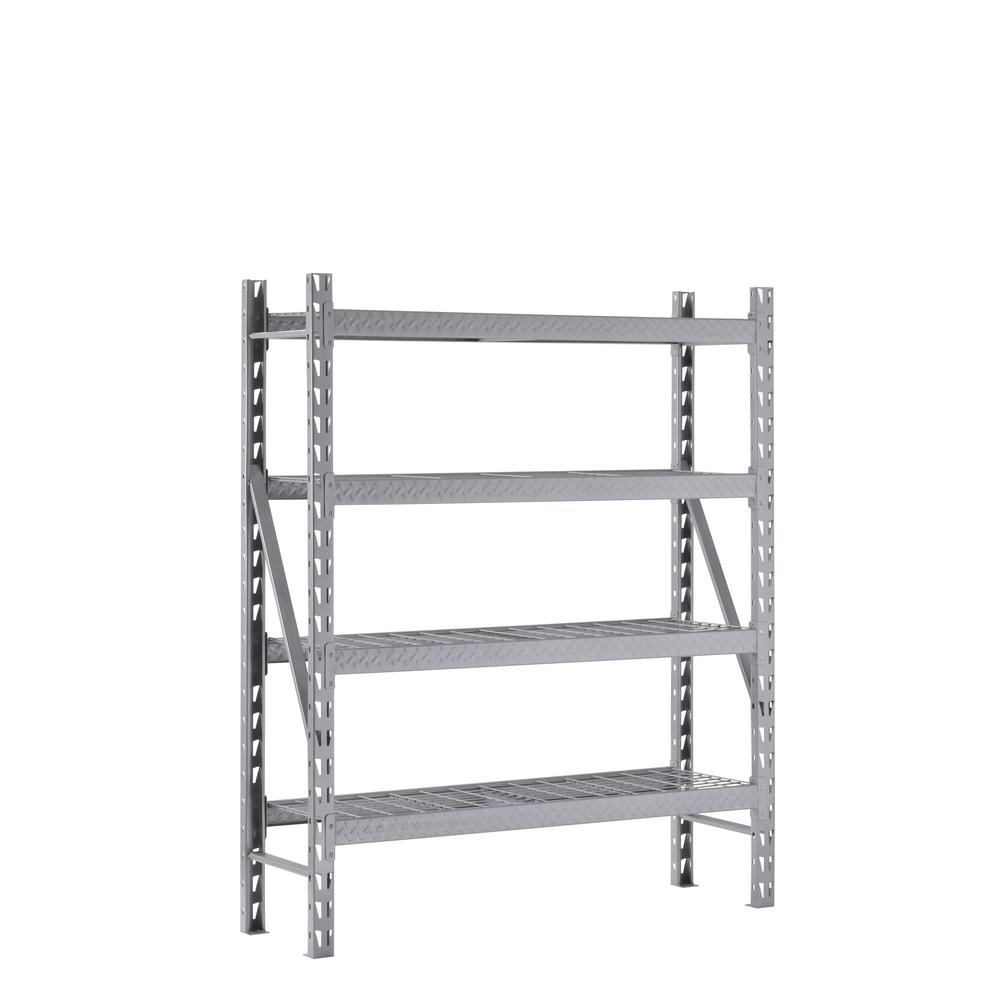 Muscle Rack 72 in. H x 65 in. W x 18 in. D 4-Shelves Steel Treadplate ...