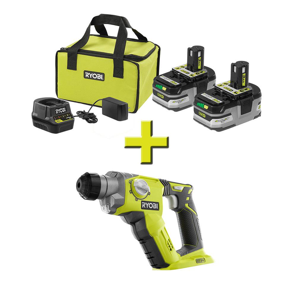RYOBI 18-Volt ONE+ LITHIUM+ HP 3.0 Ah Battery (2-Pack) Starter Kit with ...