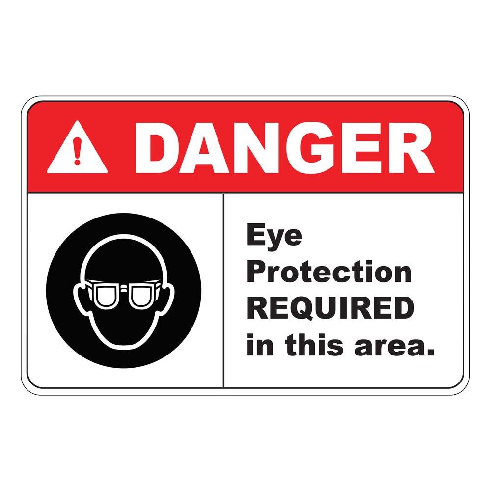 Rectangular Plastic Danger Eye Protection Required Safety Sign-PSE-0075 ...