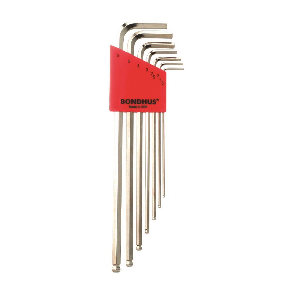 Bondhus Metric Ball End Extra Long Arm L Wrench Set With BriteGuard