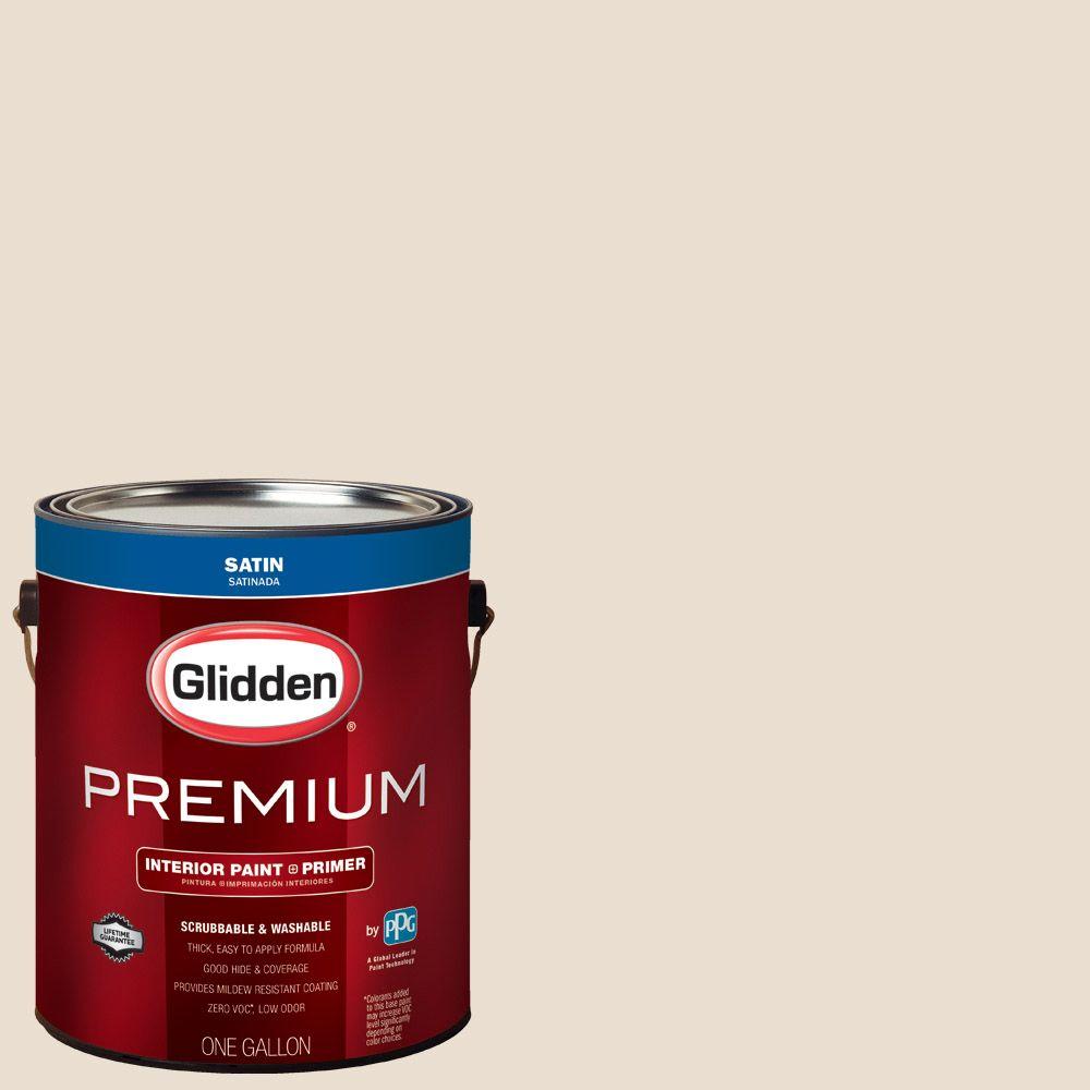 Glidden Premium 1 gal. #HDGWN03D Seed Pearl Satin Interior Paint with ...