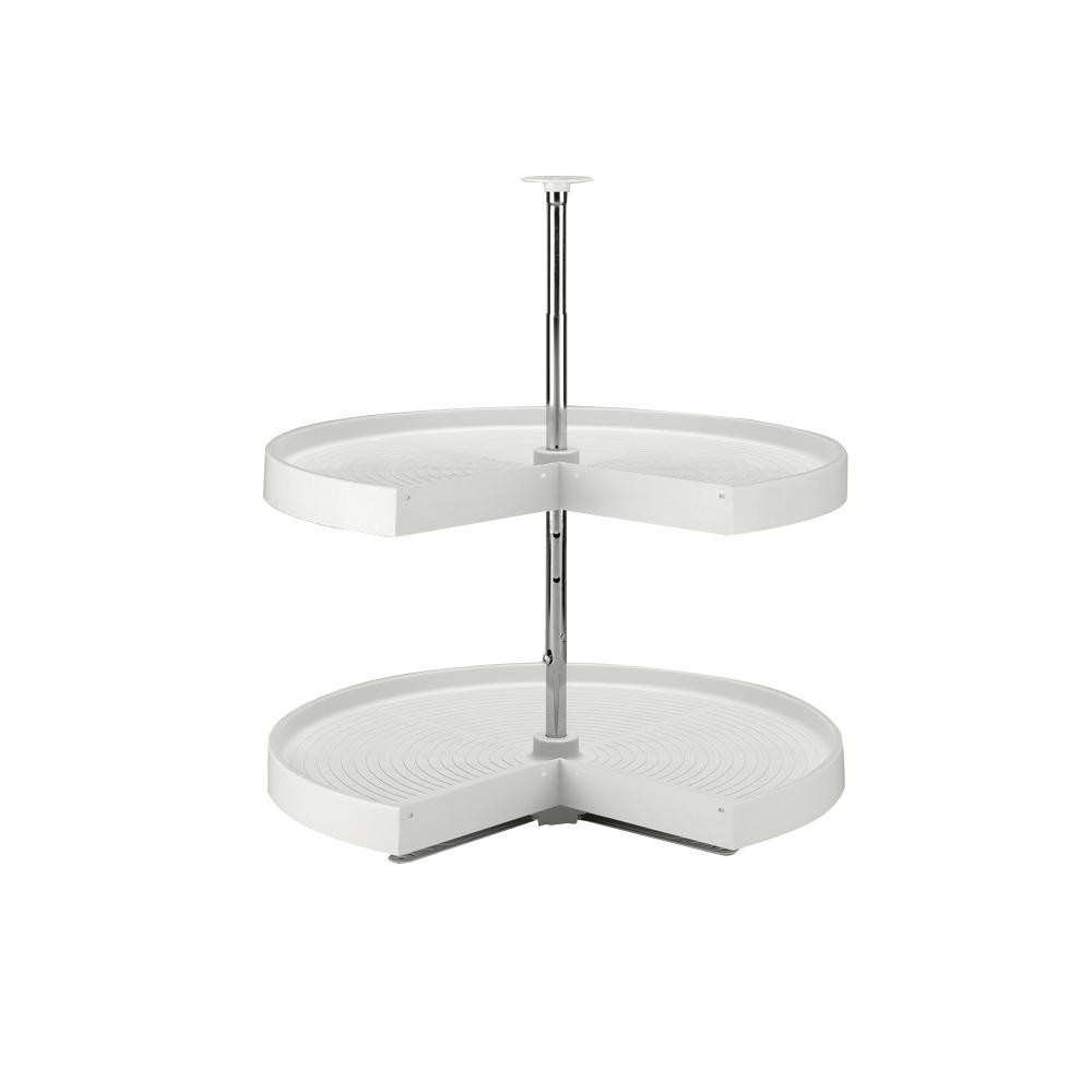 Rev-A-Shelf 32 in. H x 24 in. W x 24 in. D White Polymer 2-Shelf Pie ...
