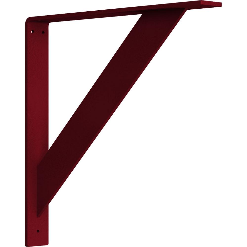 Ekena Millwork 2 in. x 16 in. x 16 in. Steel Hammered Bright Red ...