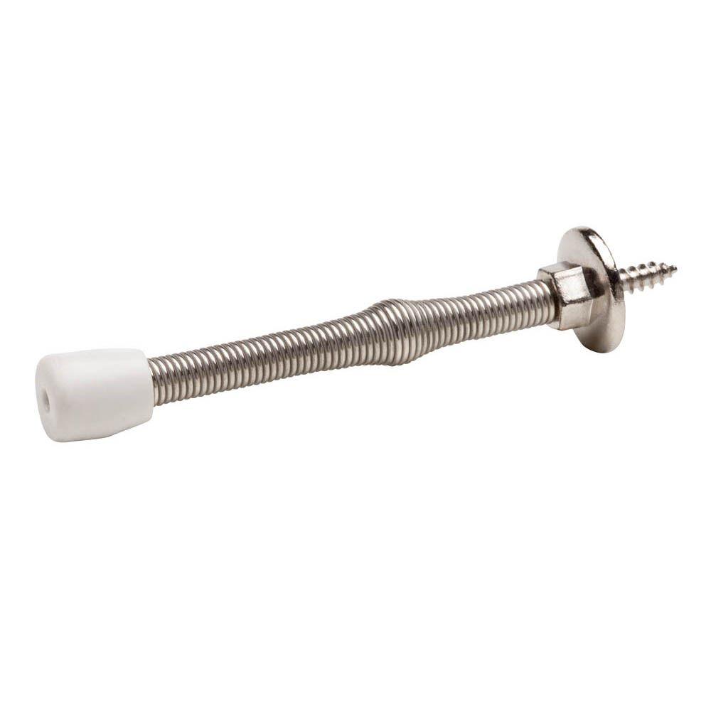 Everbilt 3 in. Satin Nickel Light Duty Spring Door Stop-15244 - The ...