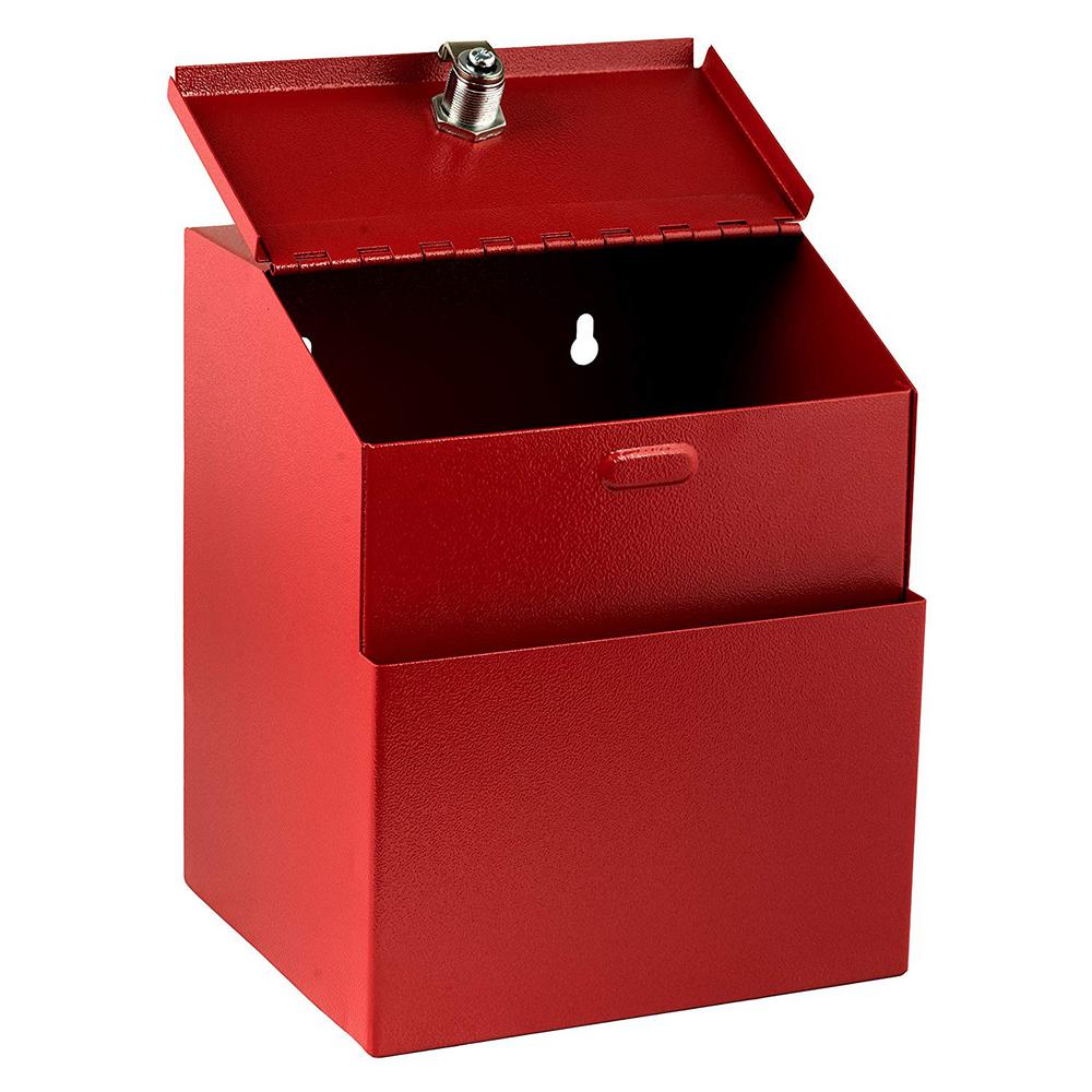 AdirOffice Wall Mountable Steel Locking Suggestion Box, Red-631-01-RED ...