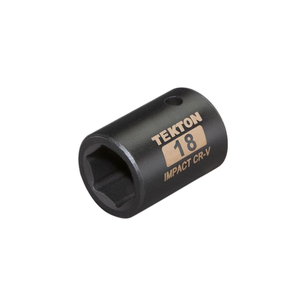 TEKTON 1/2 in. Drive 18 mm 6-Point Shallow Impact Socket-47773 - The ...