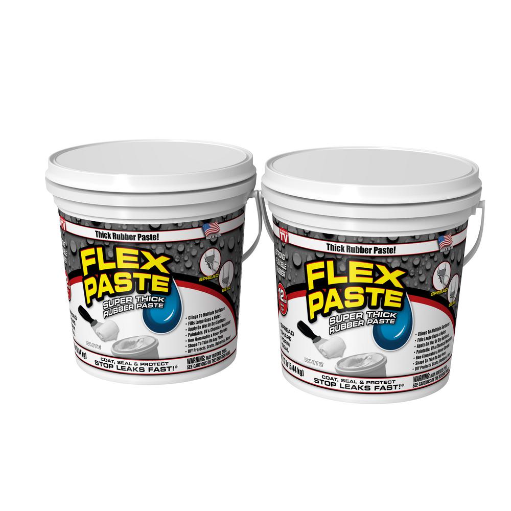 FLEX SEAL FAMILY OF PRODUCTS Flex Paste 12 lb. White All-Purpose Strong ...
