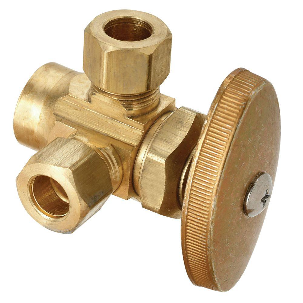 BrassCraft 1/2 in. Nominal Sweat Inlet x 3/8 in. O.D. Compression x 3/8 ...
