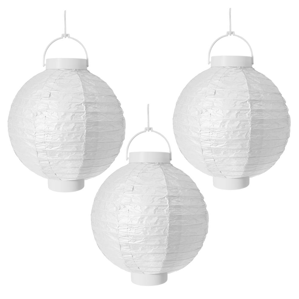Lumabase Battery Operated Paper Lantern in White (3-Count) 79003 - The ...