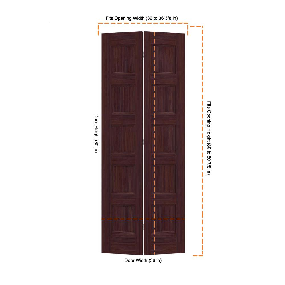 JELD-WEN 36 in. x 80 in. Conmore Black Cherry Stain Smooth Hollow Core ...