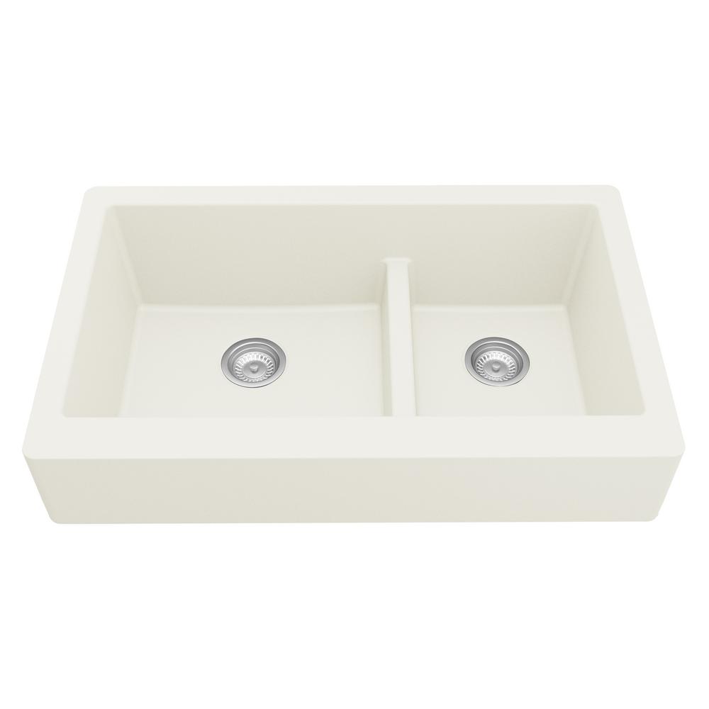 Karran Retrofit Farmhouse/Apron-Front Quartz Composite 34 in. Single ...