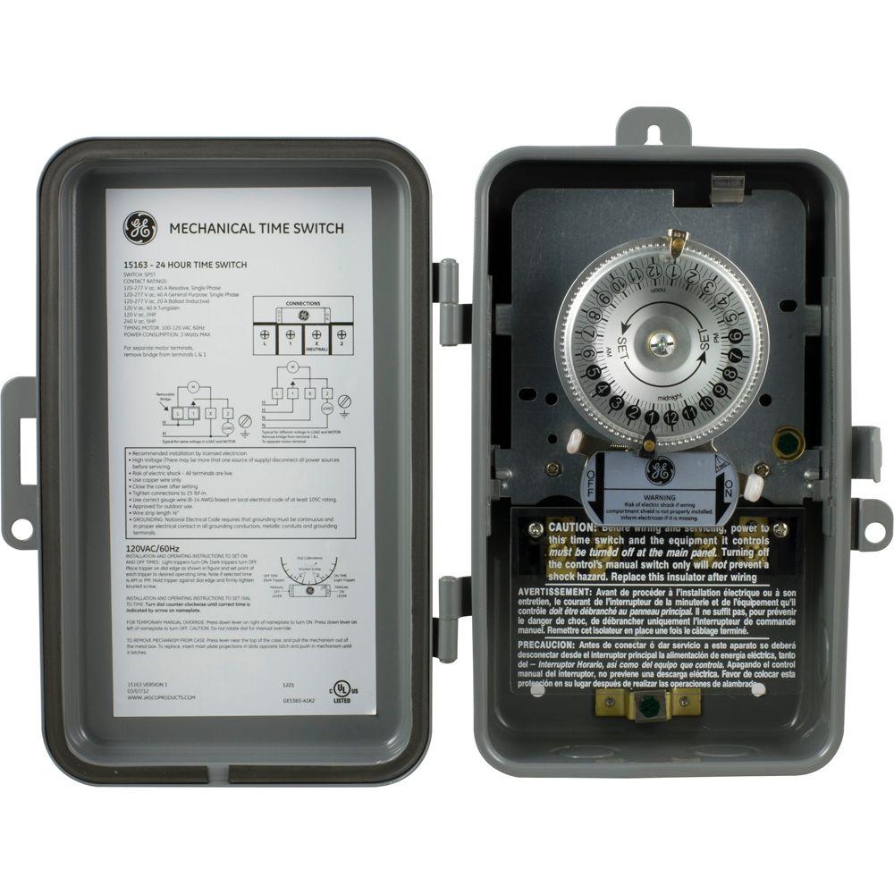 GE 24 Hour Heavy Duty Mechanical Time Switch 15163 The Home Depot