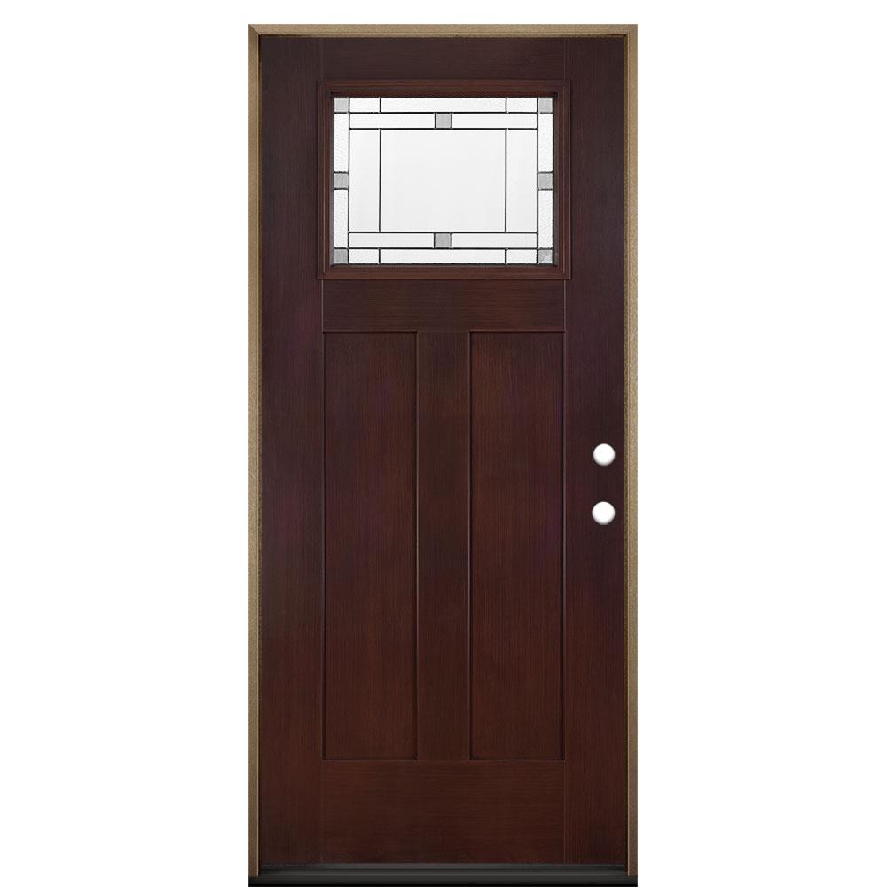 Masonite 36 in. x 80 in. Everland Chestnut Grain Left Hand Inswing ...