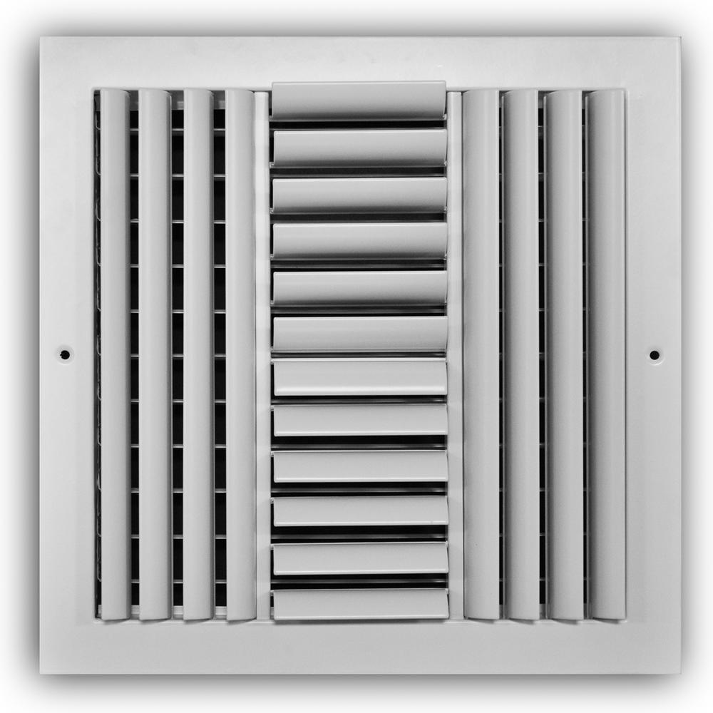 TruAire 12 in. x 6 in. 1 Way Aluminum Adjustable Curved Blade Wall ...