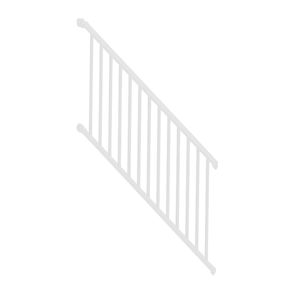 Weatherables Classic Square 34 in. x 97-1/4 in. Textured White Aluminum ...