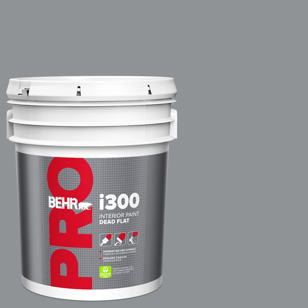 BEHR PRO 5 gal. #PPU26-05 Flint Gray Dead Flat Interior Paint-PR31005 ...