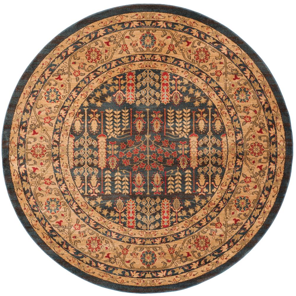 Safavieh Mahal Navy/Natural 7 ft. x 7 ft. Round Area Rug-MAH697E-7R ...