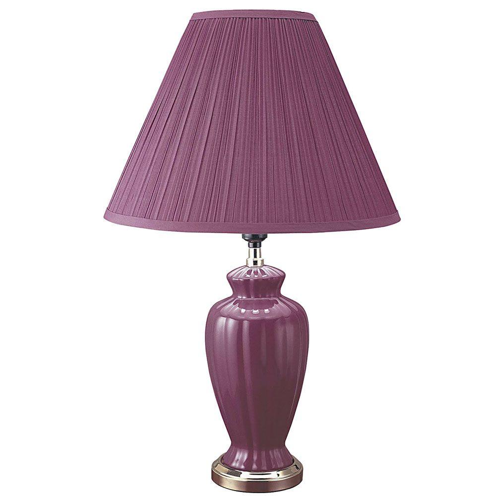 ORE International 26 in. Ceramic Burgundy Table Lamp 6118BG - The Home ...