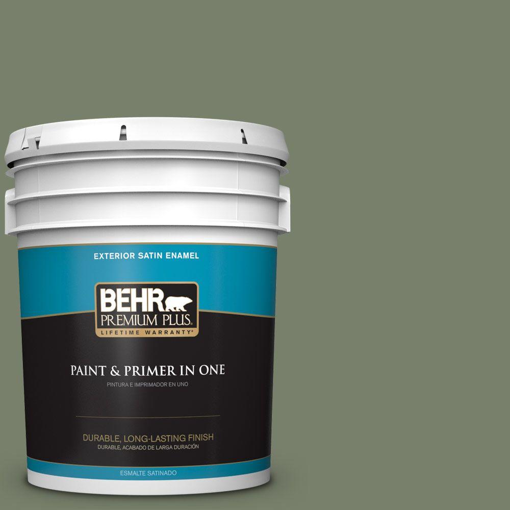 BEHR Premium Plus 5-gal. #430F-5 Bahia Grass Satin Enamel Exterior ...