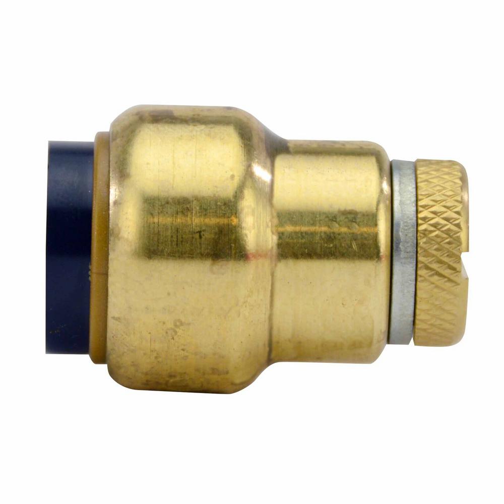 Tectite 1/2 in. Brass Push-to-Connect Cap with Drain-FSBCAP12WD - The ...