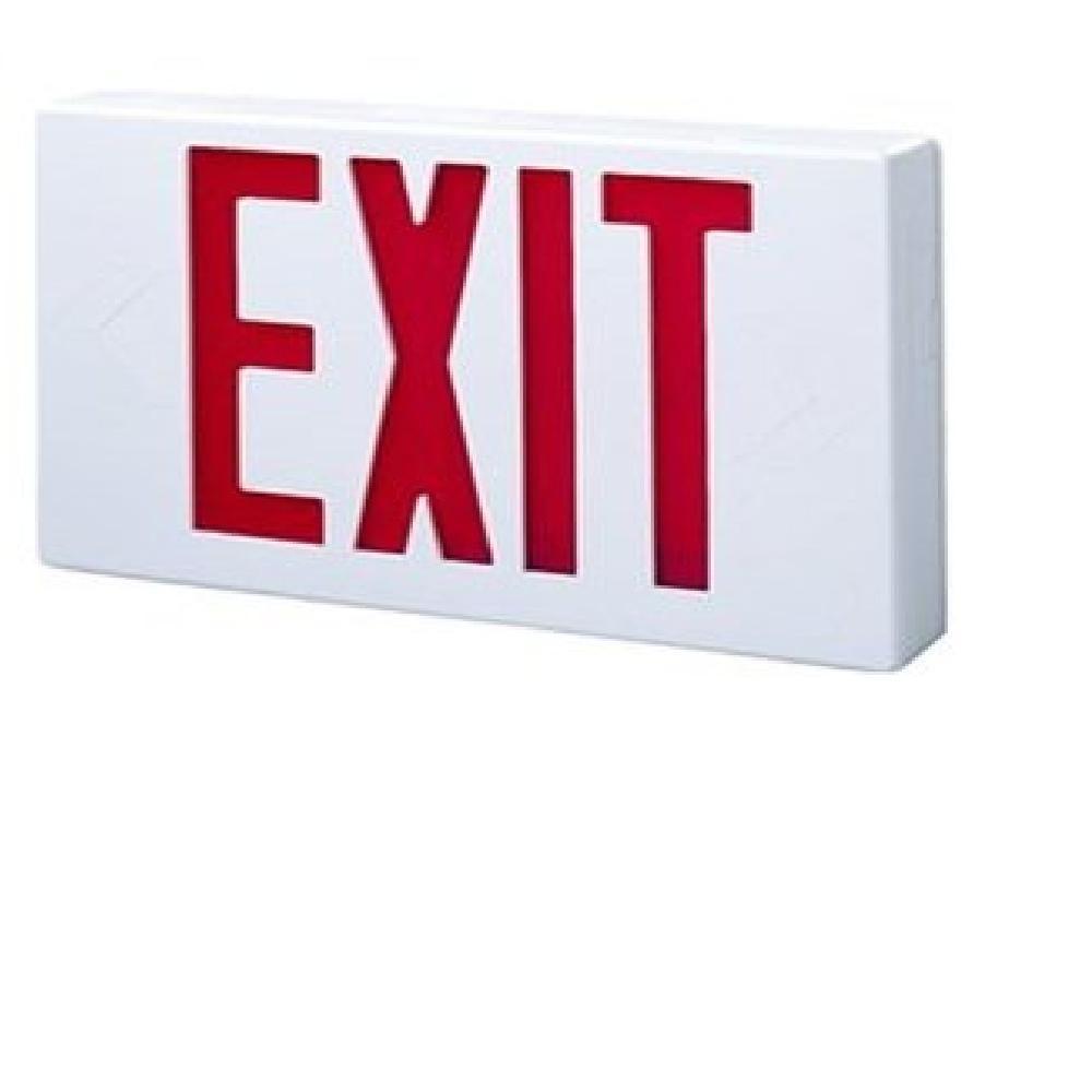 N All Pro White Thermoplastic AC LED Exit Sign with Red Letters-APX6R ...