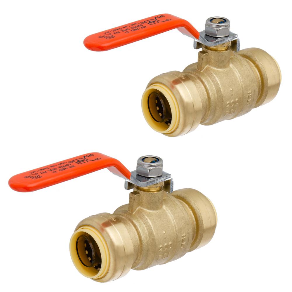 SharkBite 1 in. Brass Push-to-Connect X Female Pipe Thread Ball Valve ...