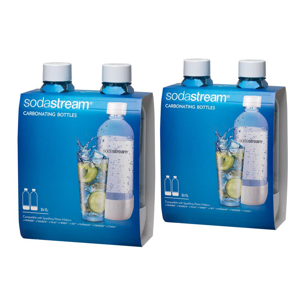 SodaStream White Carbonating Bottles Set Of 4 1100317010 The Home Depot SodaStream White Carbonating Bottles Set Of 4 1100317010 The Home Depot