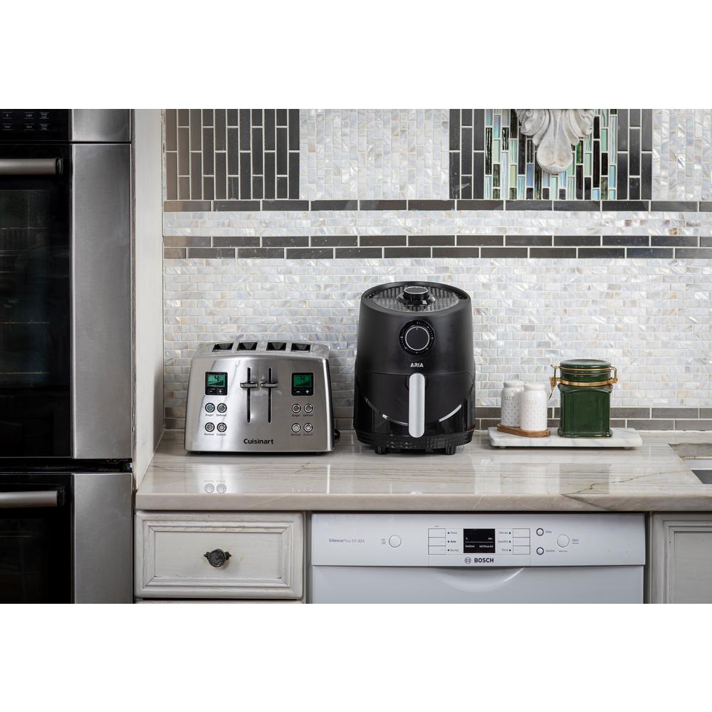 ARIA 3 Qt. Teflon-Free Premium Ceramic Black Air Fryer with Extended ...