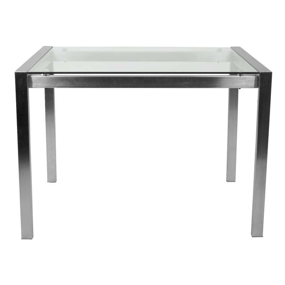 Lumisource Fuji Contemporary Stainless Steel and Glass Counter Table CT ...