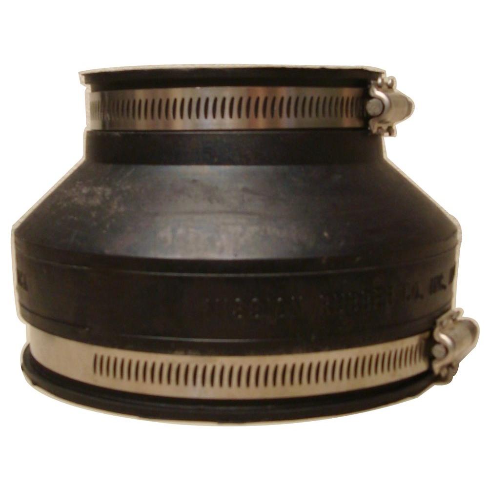 Mission Rubber 4 in. x 3 in. EPDM Rubber Sewer and Drain Coupling ...