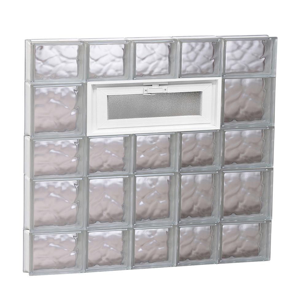 Clearly Secure 32.75 in. x 32.75 in. x 3.125 in. Frameless Wave Pattern ...