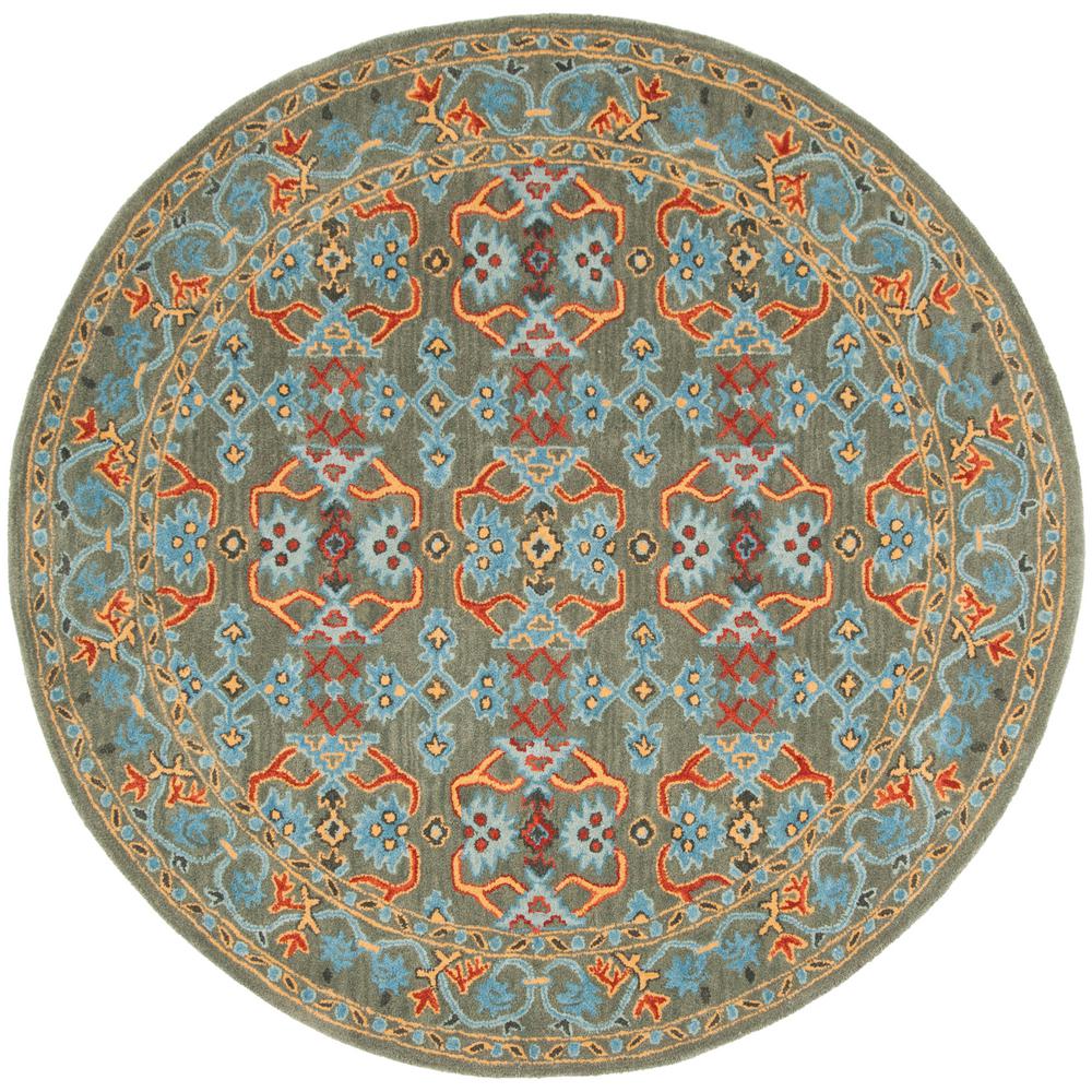 Safavieh Heritage Sage/Blue 6 ft. x 6 ft. Round Area Rug-HG741W-6R ...