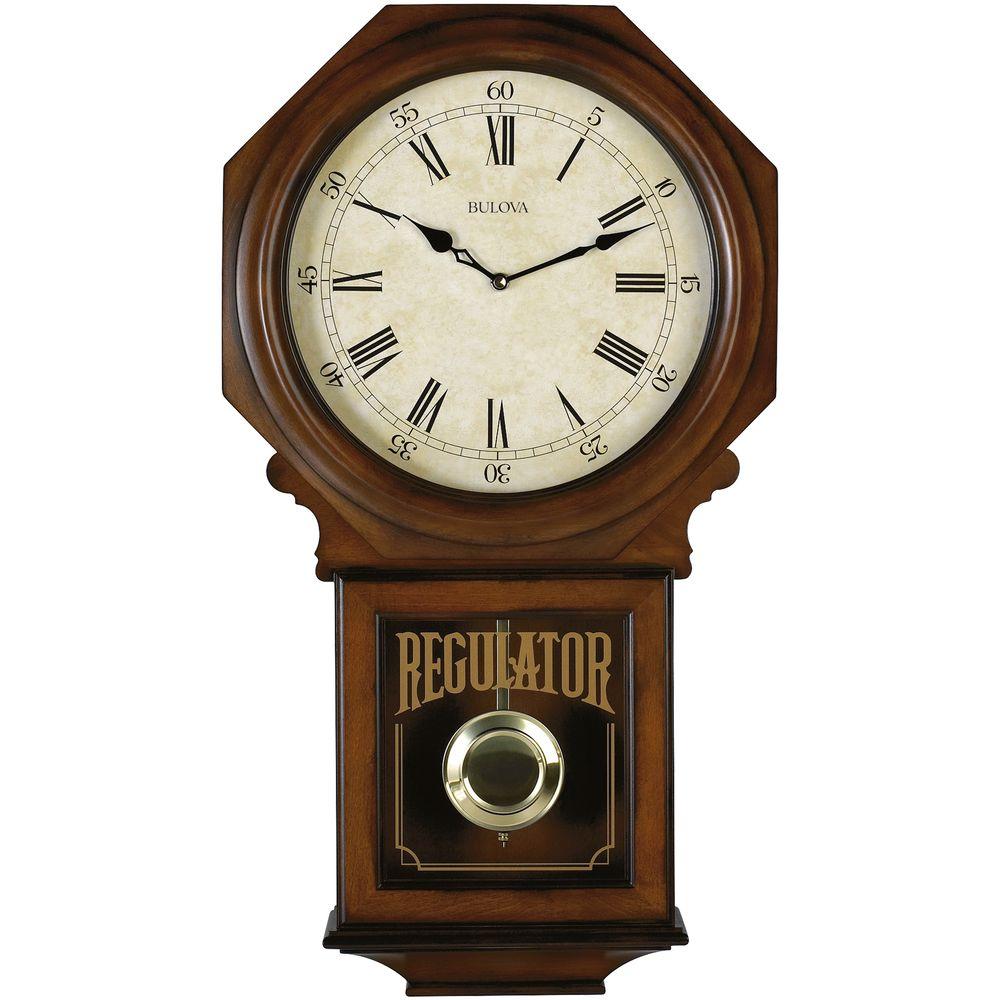 Bulova 25 In H X 13 75 In W Pendulum Chime Wall Clock C3543 The