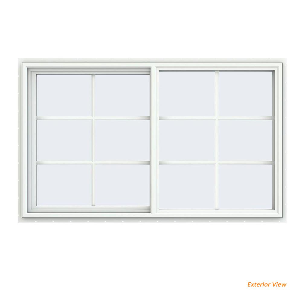 JELD-WEN 59.5 in. x 35.5 in. V-4500 Series White Vinyl Left-Handed ...