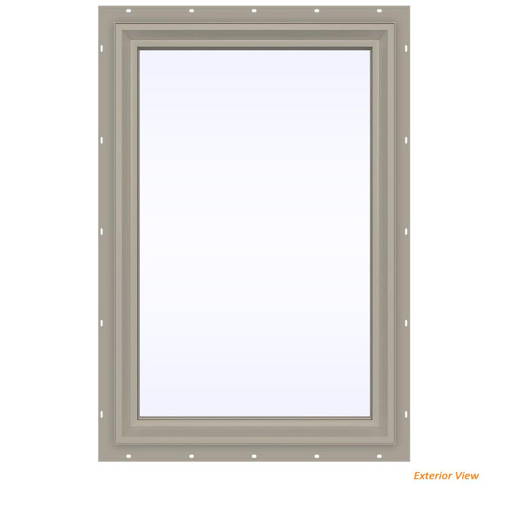 JELD-WEN 23.5 in. x 35.5 in. V-2500 Series Desert Sand Vinyl Picture ...