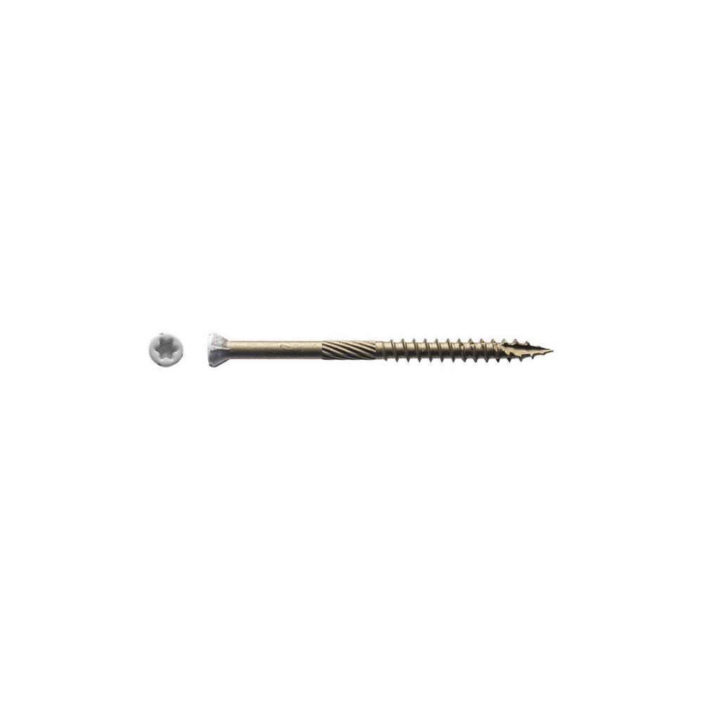 BIG TIMBER #9 x 2-1/2 in. Bronze Star Drive White Trim Head Wood Screw ...