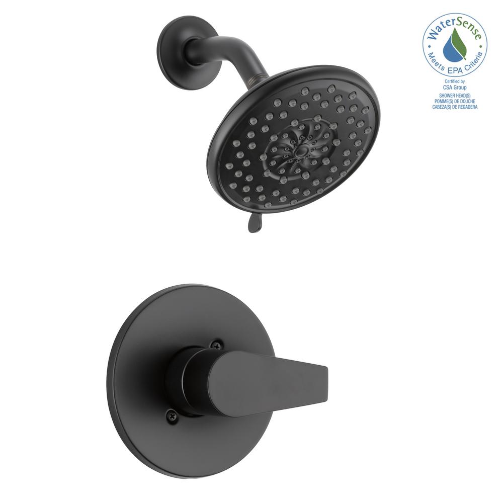 Peerless Xander 1-Handle Wall Mount Shower Trim Kit in Matte Black ...