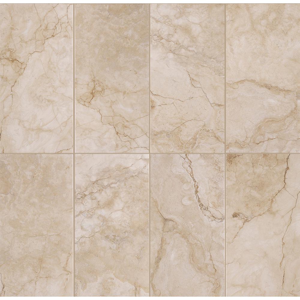 Florida Tile Home Collection Oasis Beige 9 in. x 18 in. Ceramic Wall ...