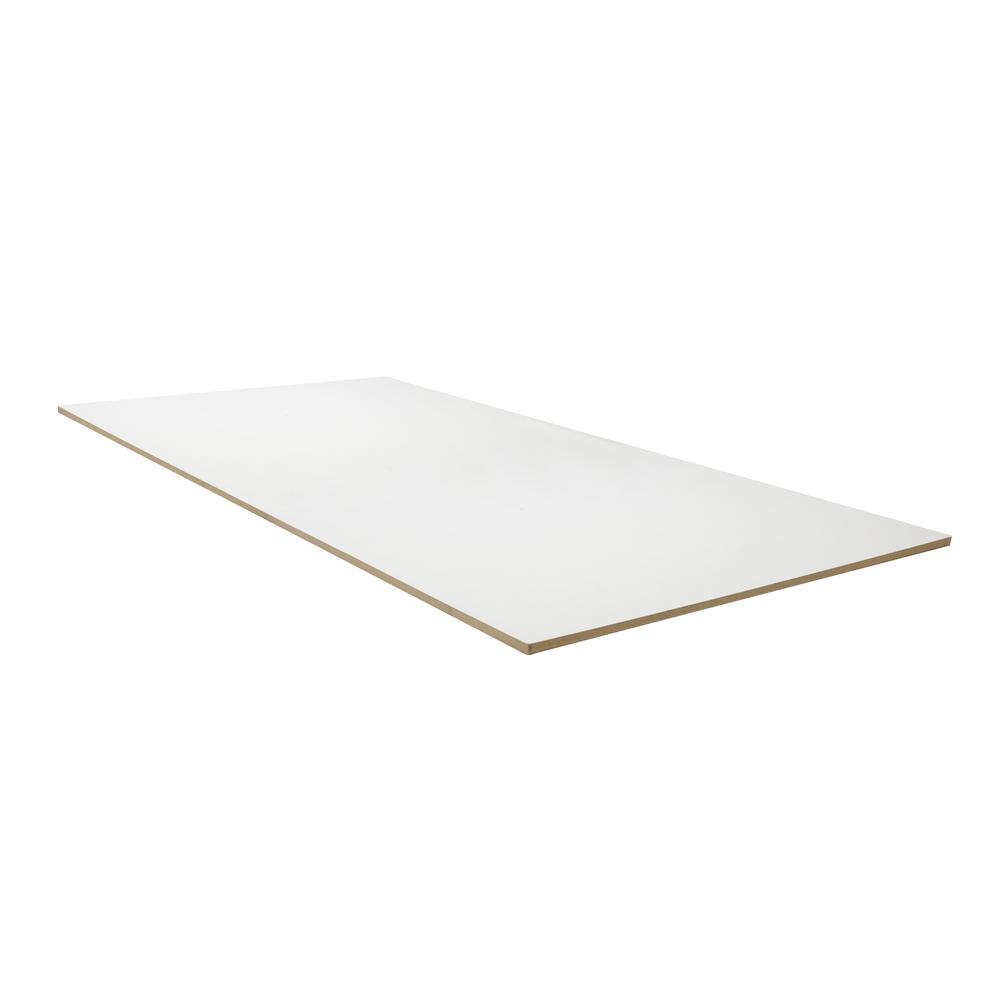 Unbranded 1 4 In X 4 Ft X 8 Ft MDF White Vinyl 1 side Panel 374964