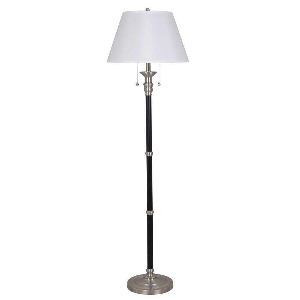 Alsy 59 in. Ravenna Nickel and Black Floor Lamp-19234-000 - The Home Depot
