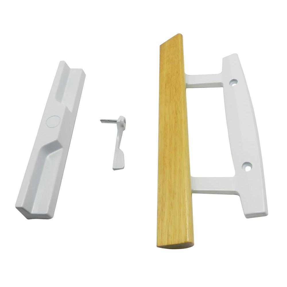 Barton Kramer White Surface Mount Sliding Door Handle Set 9611 The barton-kramer-white-surface-mount-sliding-door-handle-set-9611-the
