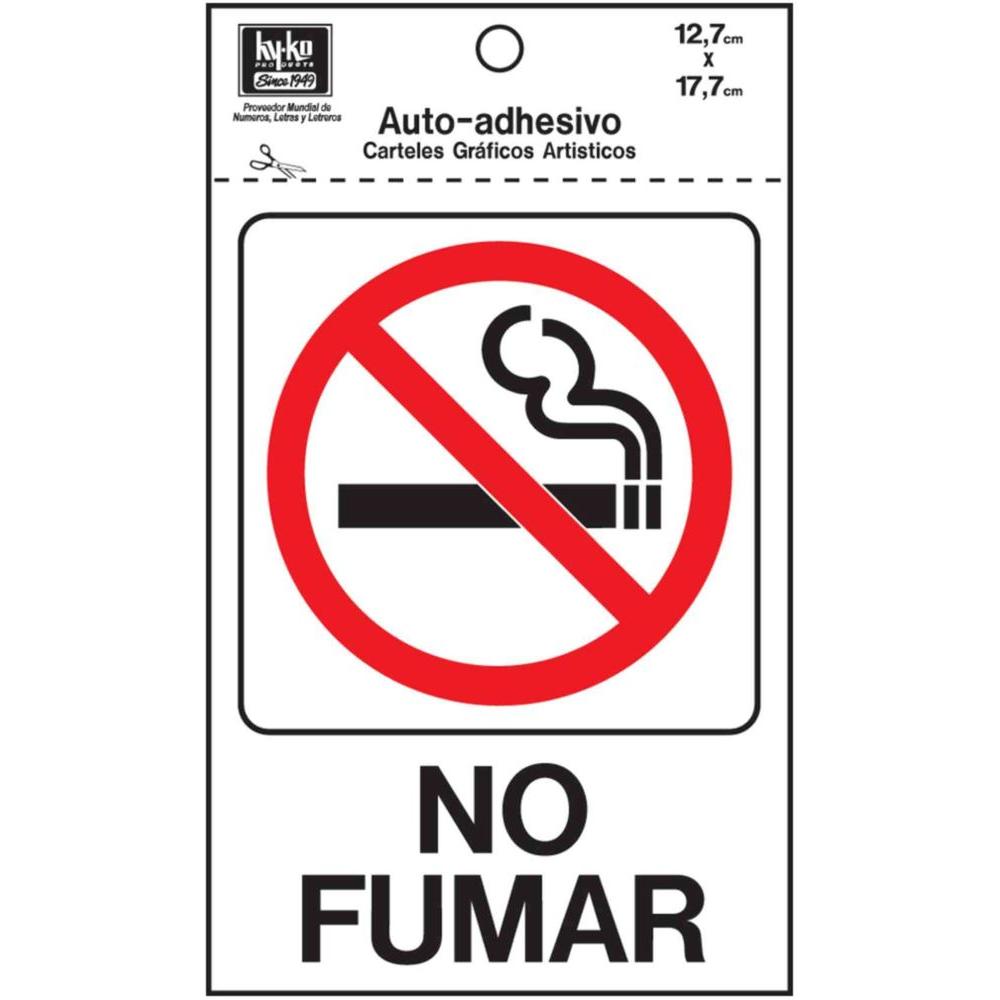 7 in. x 5 in. Plastic No Fumar Sign-24610 - The Home Depot