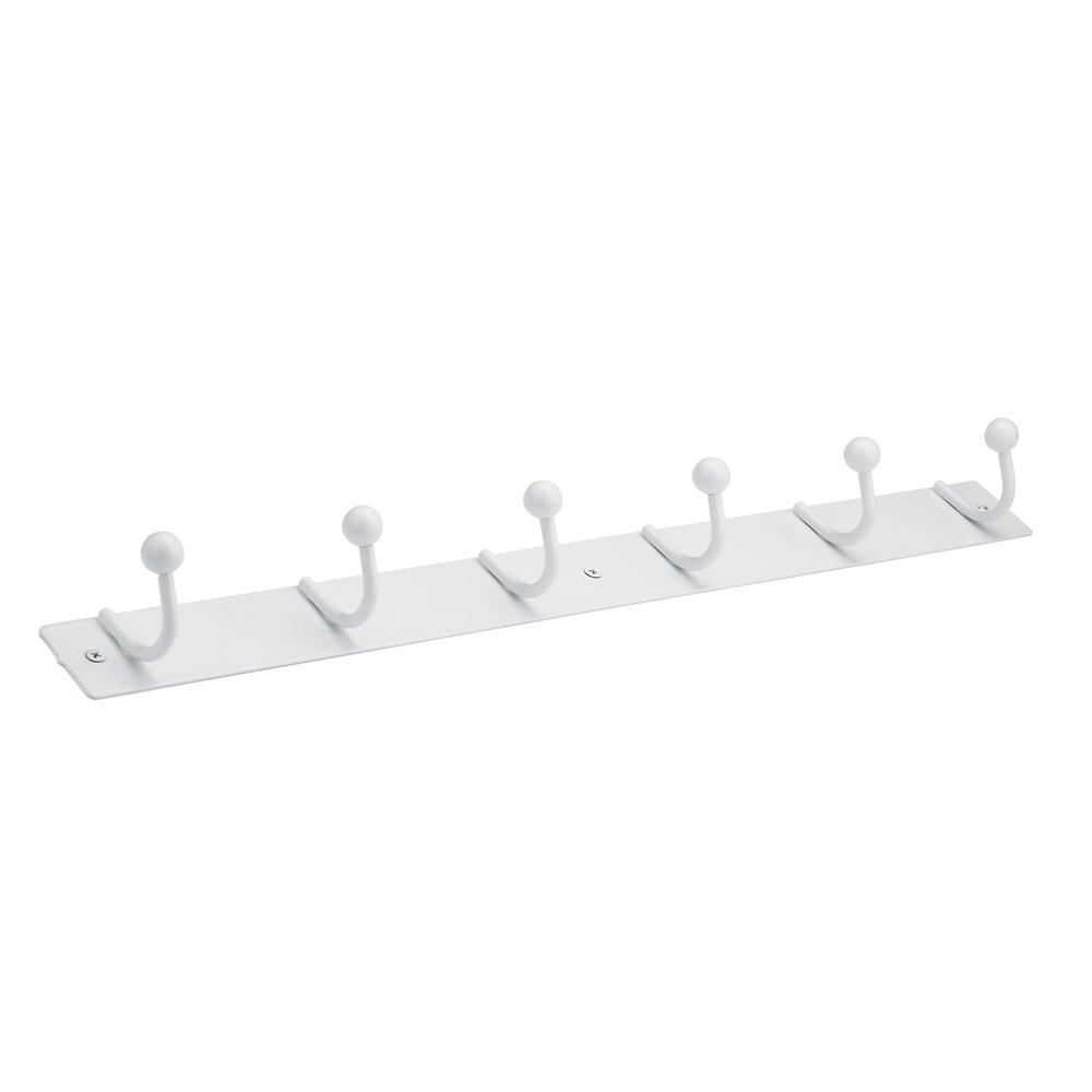 Nystrom Nystrom Hook Rack White Metal 6 Single Hook Bar-16901BAG - The ...