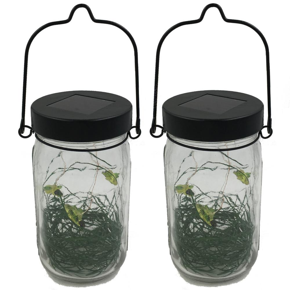 Unbranded Solar 6.5 in. 3-Fireflys in a Glass Jar (2-Pack)-SJR-55E2M ...