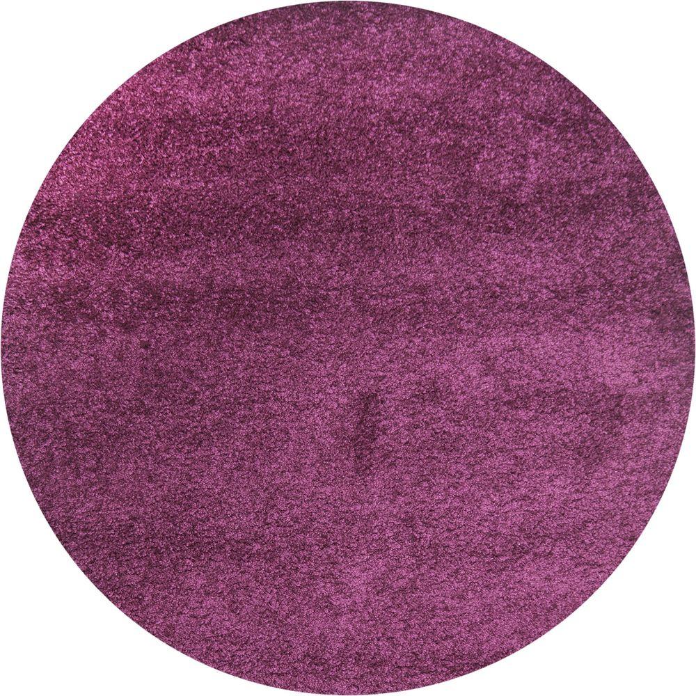 Safavieh Classic Shag Lilac 4 ft. x 4 ft. Round Area Rug-SG140L-4R ...