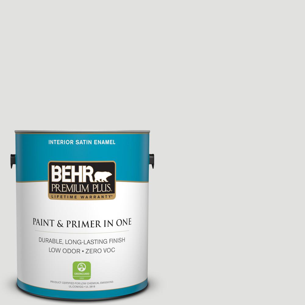 BEHR Premium Plus 1 gal. #BL-W13 Silver Polish Satin Enamel Zero VOC ...